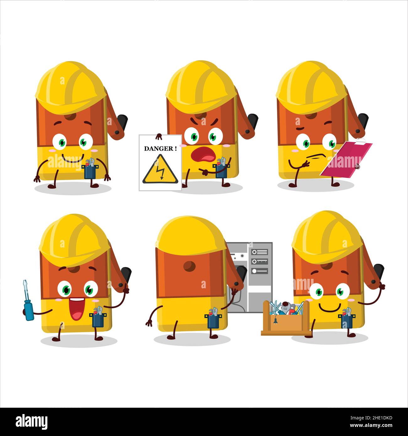 Professional Lineman orange pencil sharpener table cartoon character ...