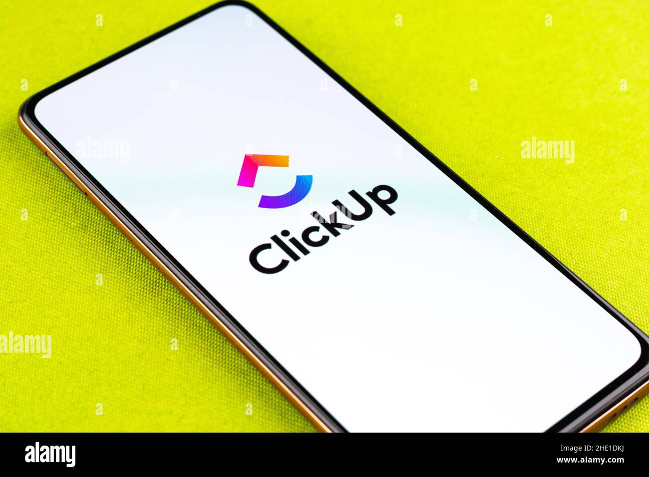West Bangal, India - January 7, 2022 : ClickUp logo on phone screen ...