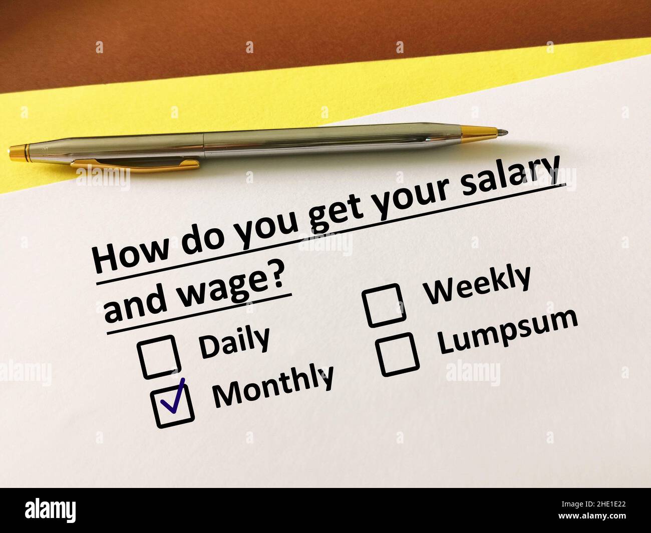 One person is answering question. He gets his salary and wage monthly ...