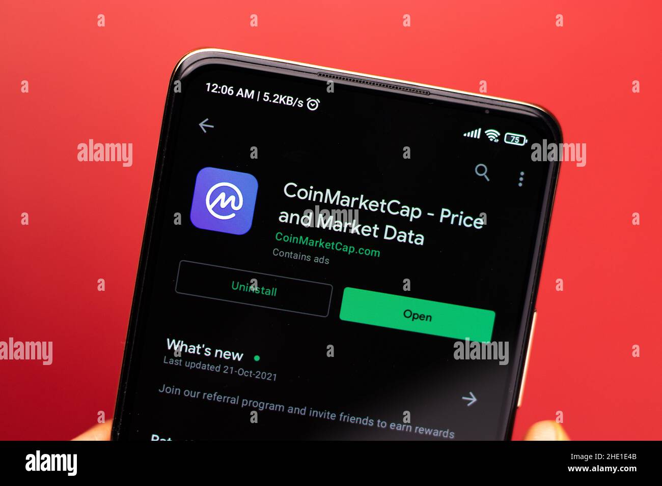 West Bangal, India - December 15, 2021 : CoinMarketCap logo on phone ...