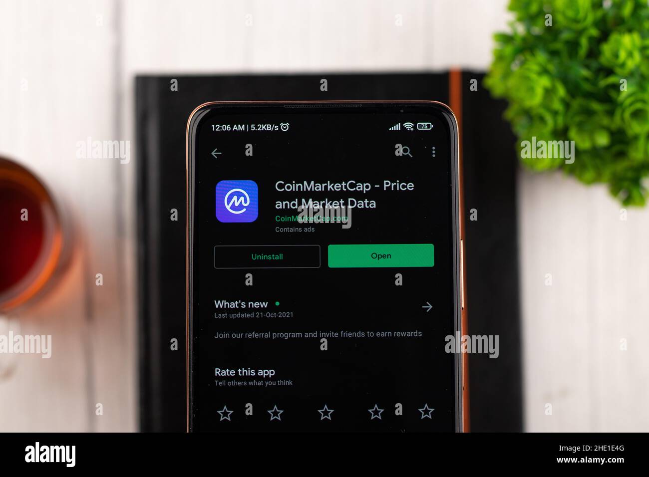 West Bangal, India - December 15, 2021 : CoinMarketCap logo on phone ...