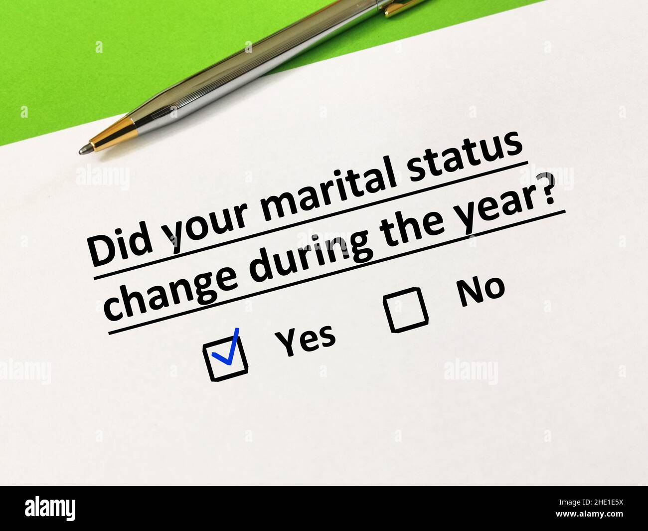 One person is answering question. His marital status changed during the ...