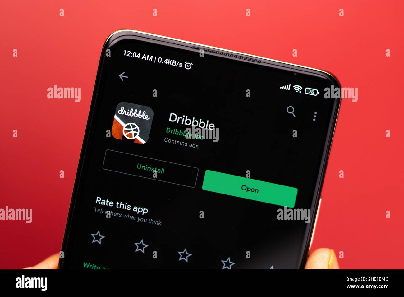 West Bangal, India - December 15, 2021 : Dribbble logo on phone screen ...