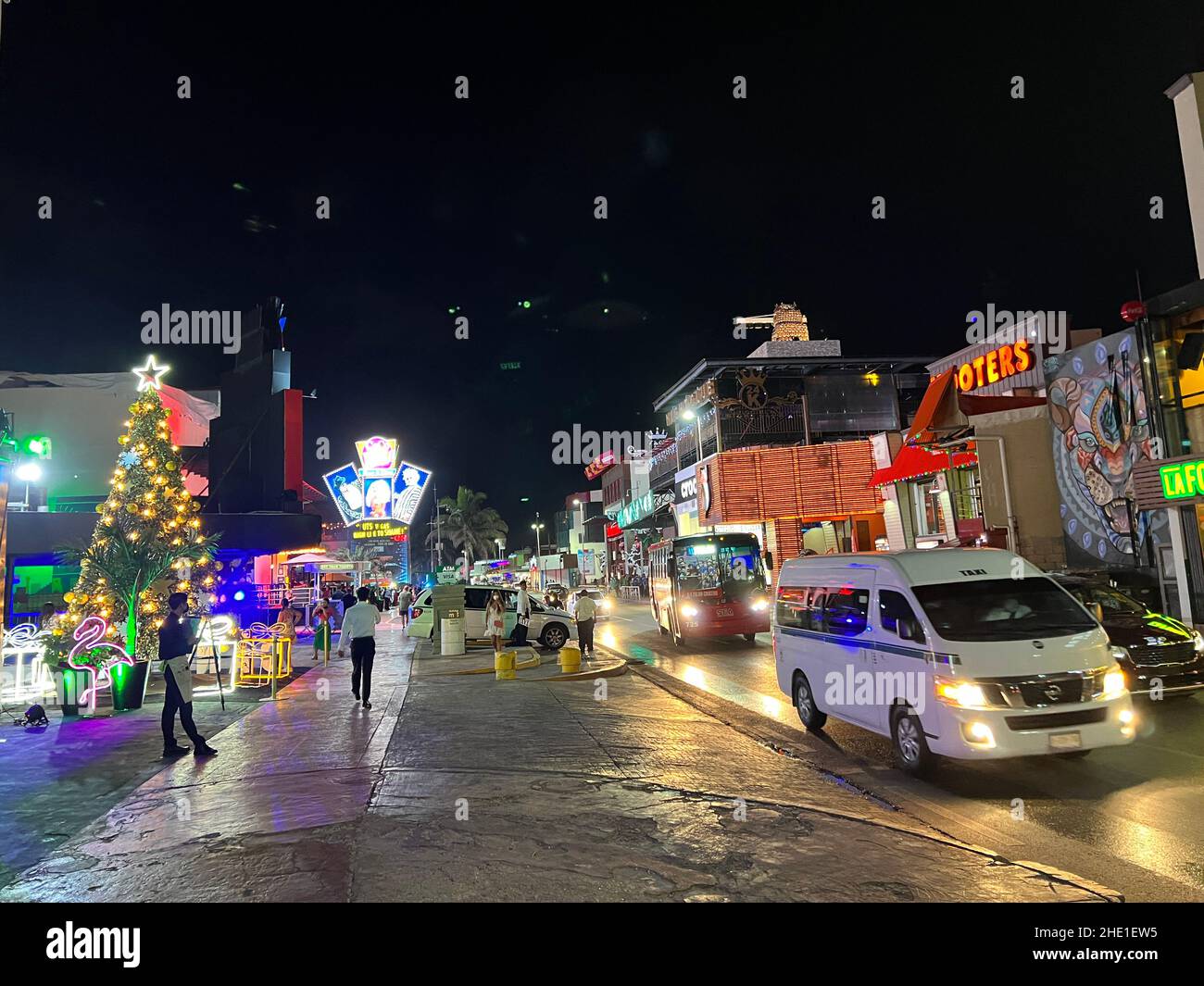 Cancun, Quintana Roo, Mexico - December 20, 2021: Busy streets of ...