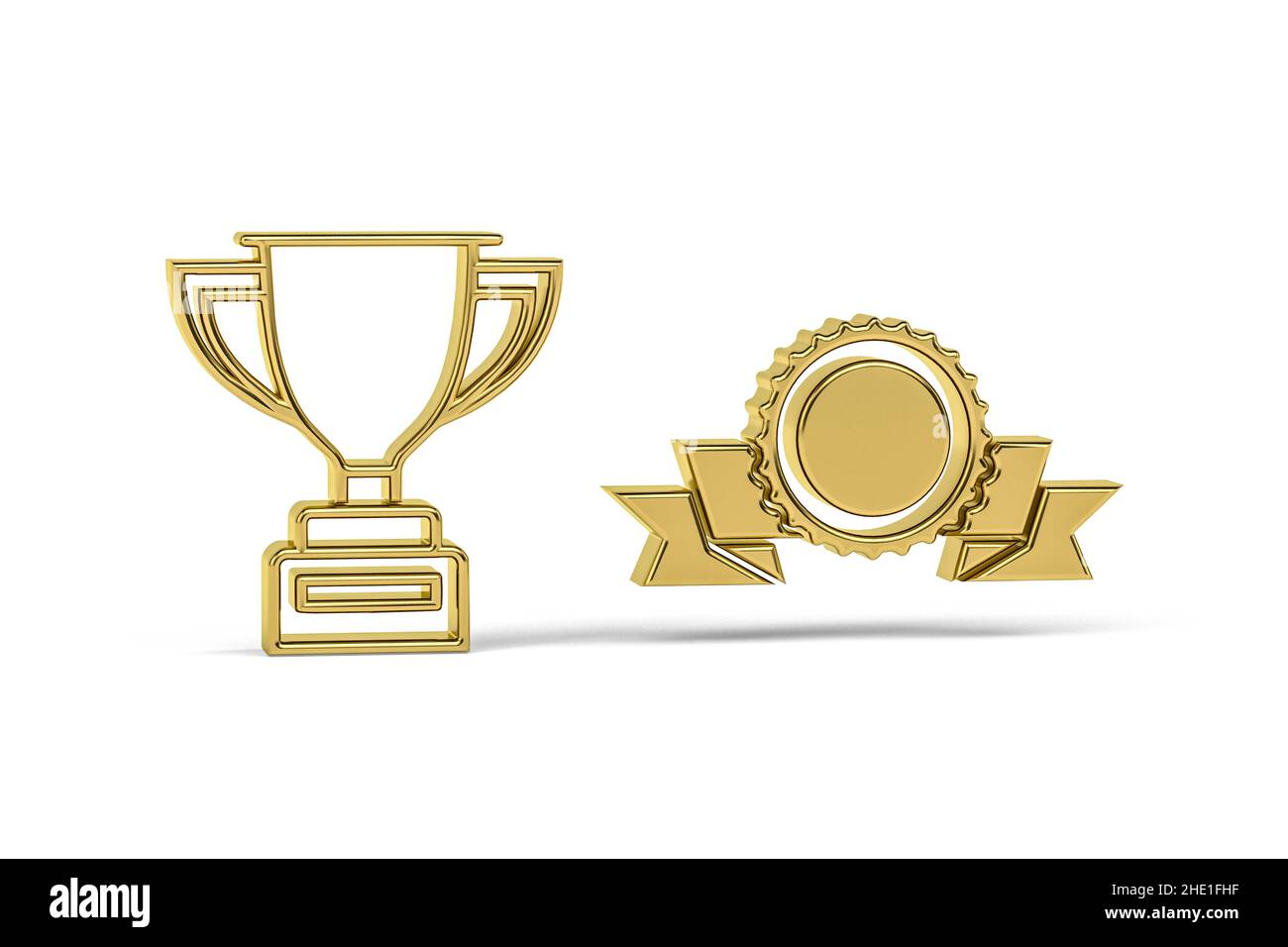 Golden 3D award isolated on white background - 3d render Stock Photo ...