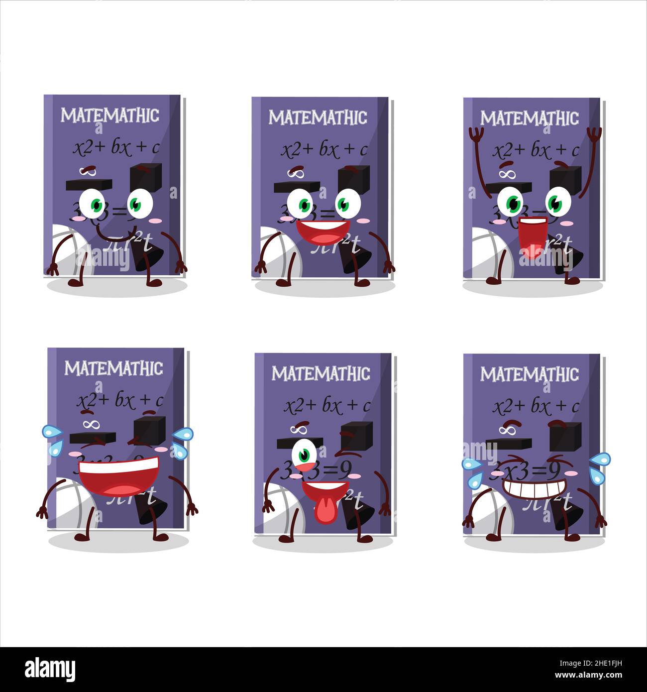 Cartoon character of matemathic book with smile expression. Vector ...