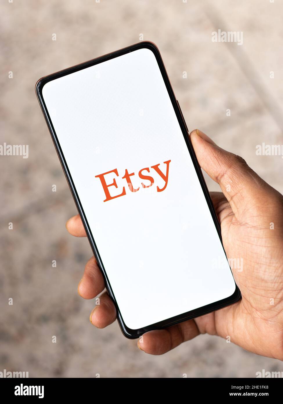 West Bangal, India - January 7, 2022 : Etsy logo on phone screen stock ...