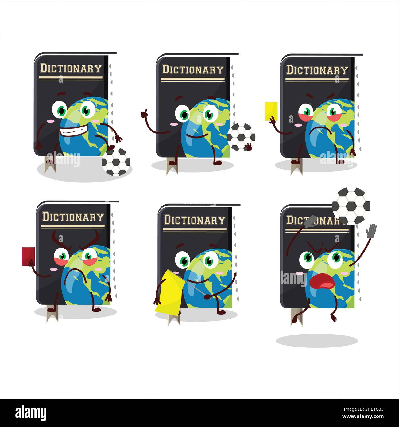 Dictionary book cartoon character working as a Football referee. Vector ...