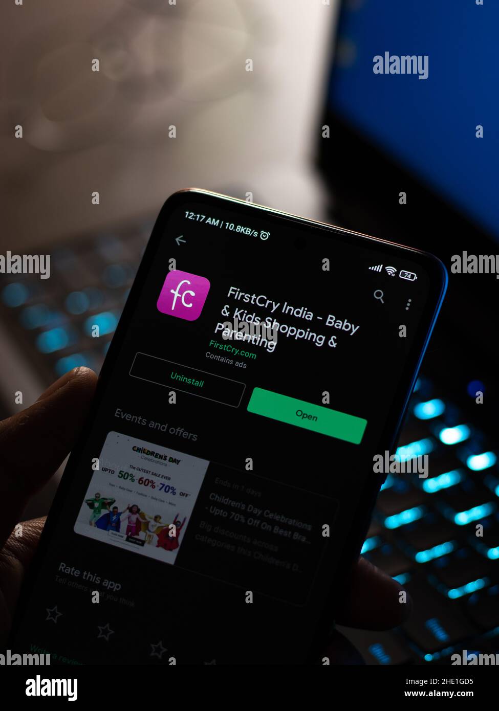 West Bangal, India - January 7, 2022 : FirstCry logo on phone screen ...