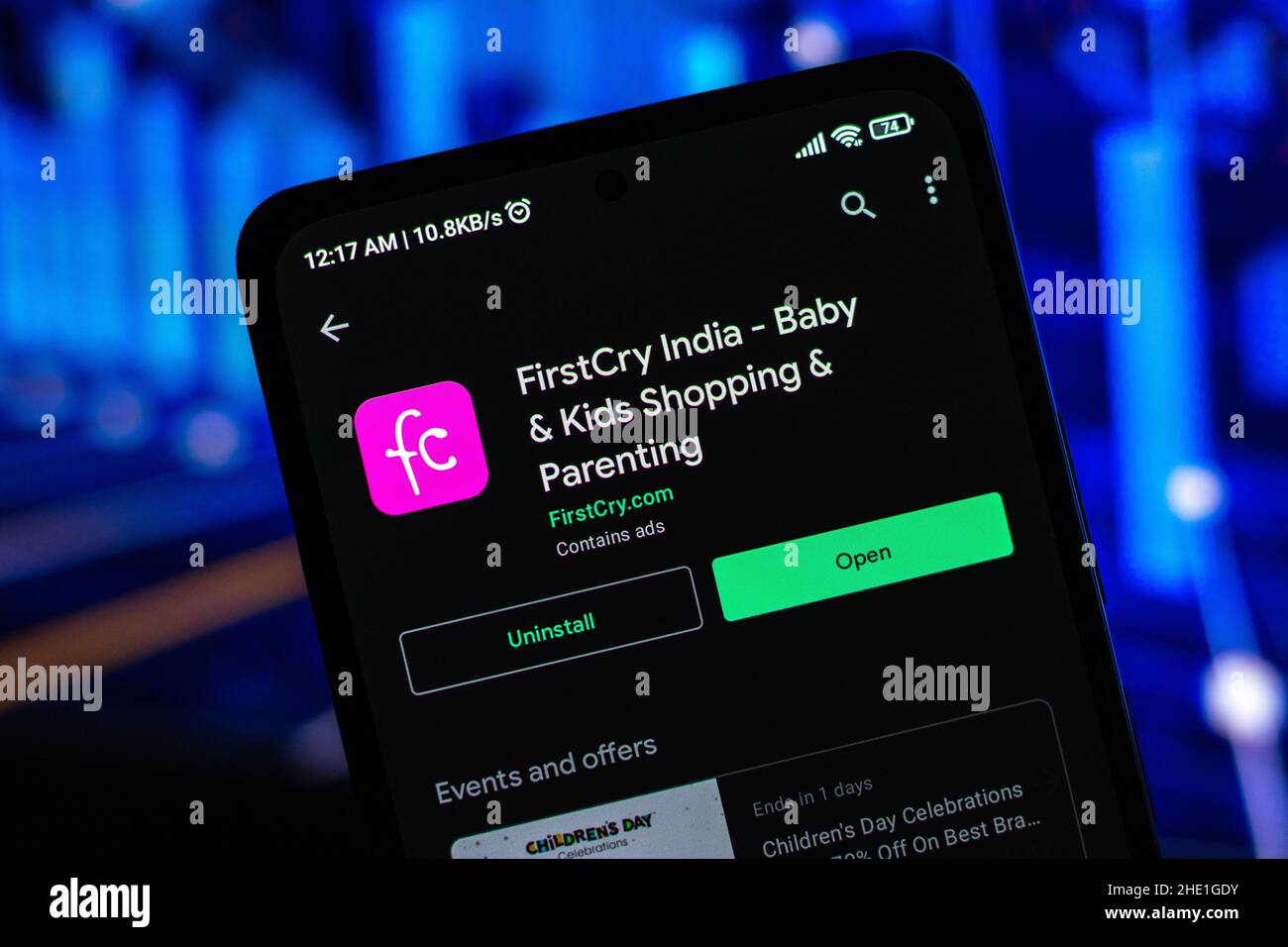 West Bangal, India - January 7, 2022 : FirstCry logo on phone screen ...