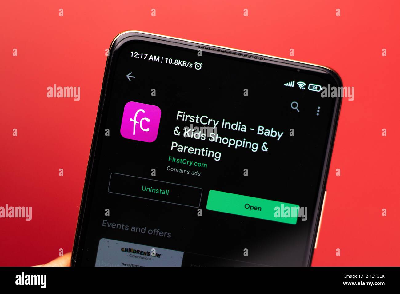 West Bangal, India - January 7, 2022 : FirstCry logo on phone screen ...