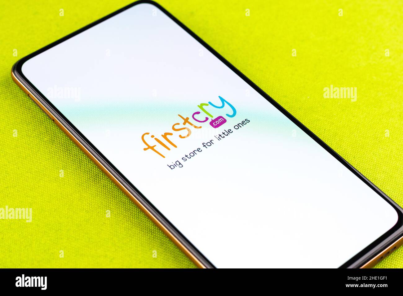 West Bangal, India - January 7, 2022 : FirstCry logo on phone screen ...