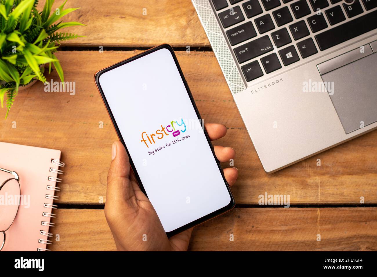 West Bangal, India - January 7, 2022 : FirstCry logo on phone screen ...