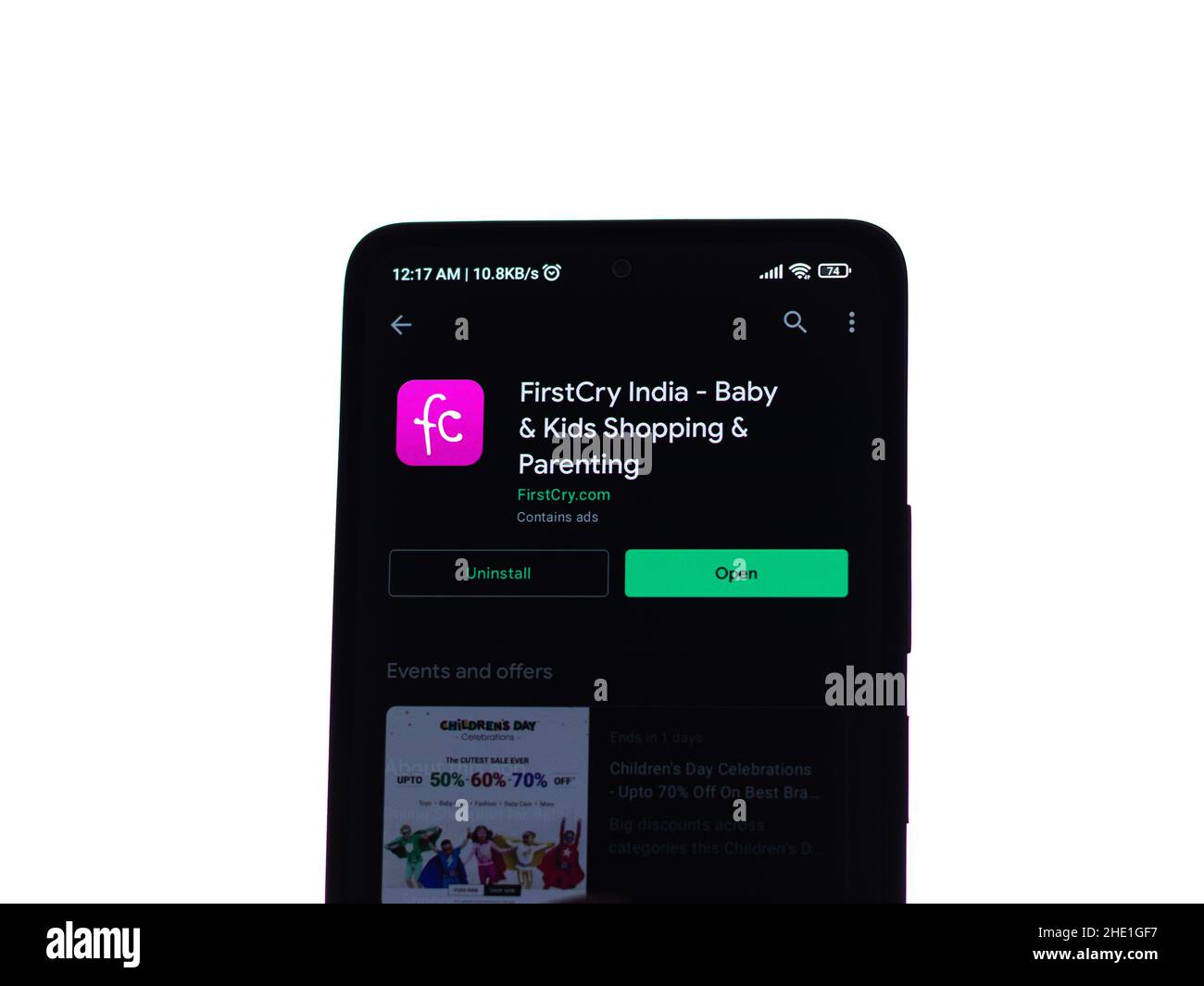 West Bangal, India - January 7, 2022 : FirstCry logo on phone screen ...