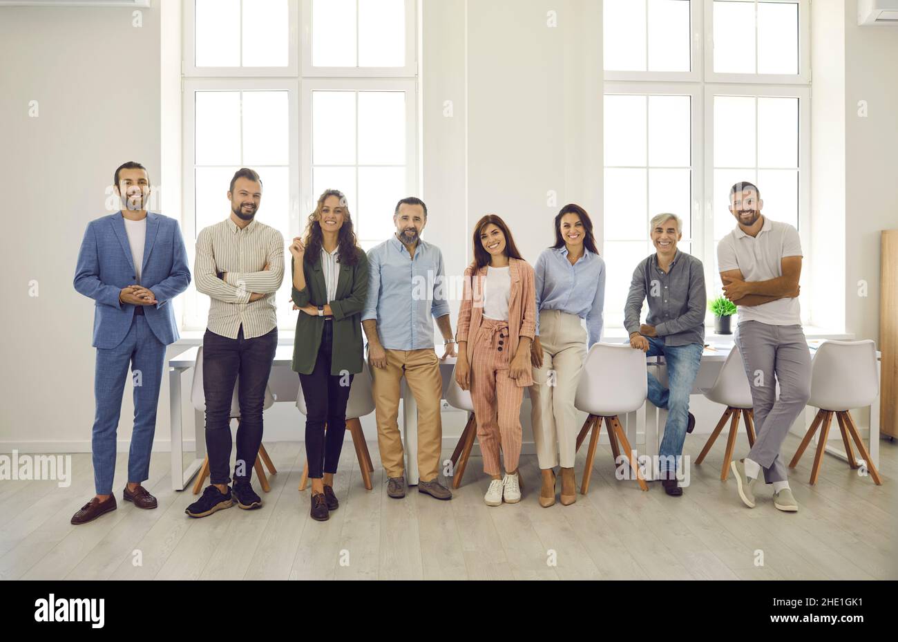 Portrait successful business people standing hi-res stock photography ...