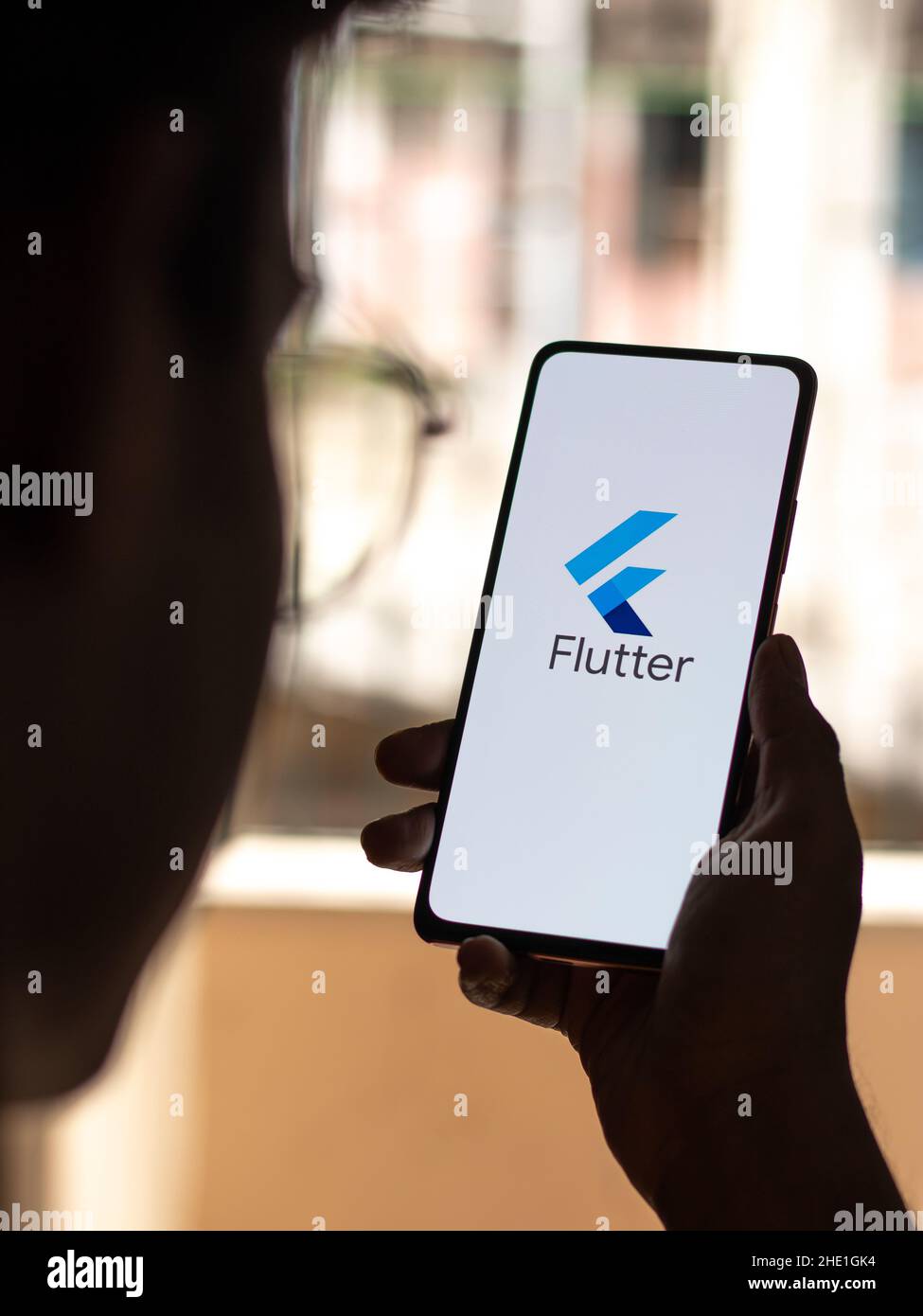 Assam, india - May 29, 2021 : Google Flutter logo on phone screen stock ...