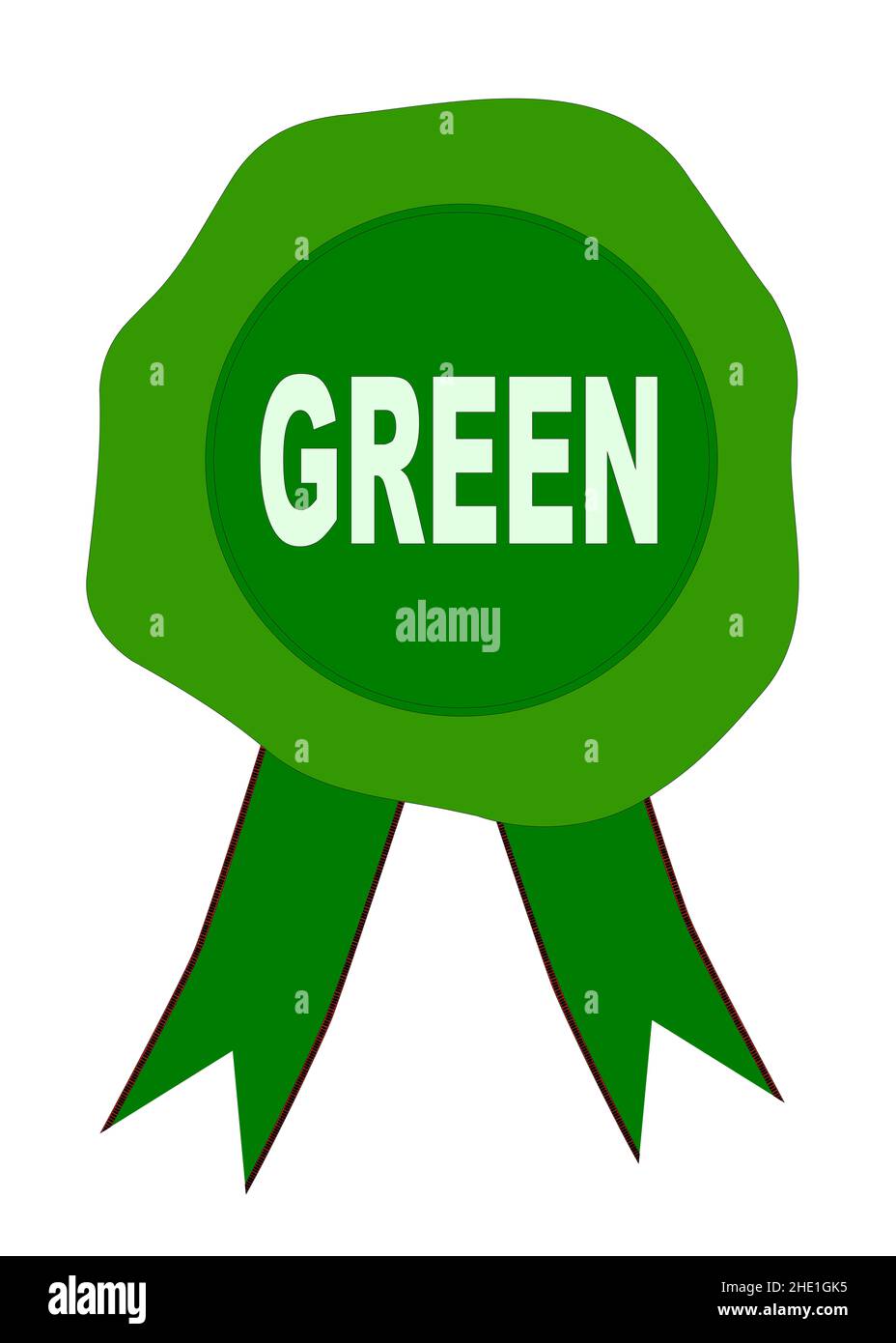 A green wax stamp with the text green set over white background Stock ...