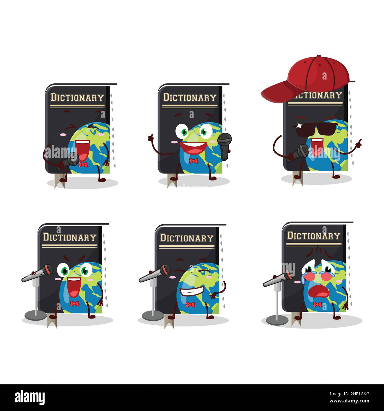 A Cute Cartoon design concept of dictionary book singing a famous song ...