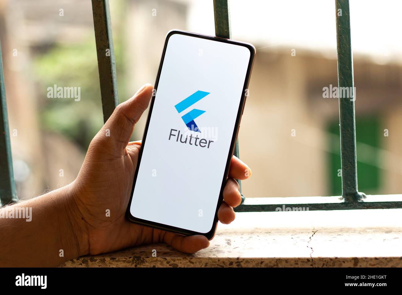Assam, india - May 29, 2021 : Google Flutter logo on phone screen stock ...