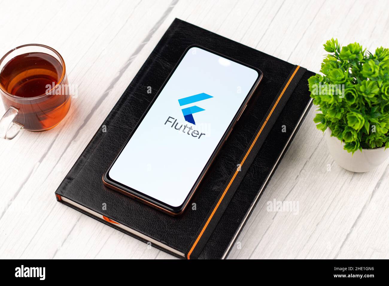 Assam, india - May 29, 2021 : Google Flutter logo on phone screen stock ...