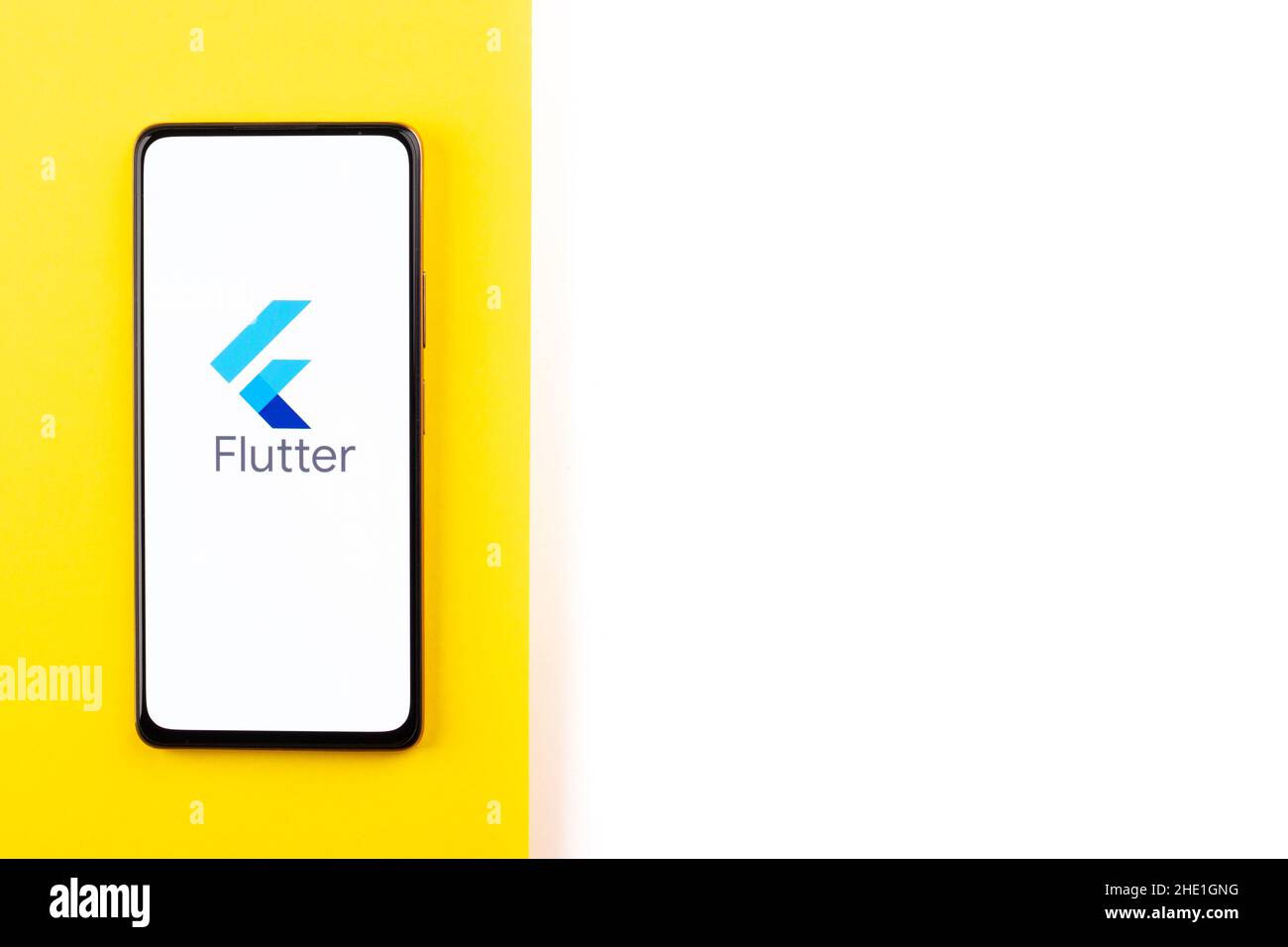 Assam, india - May 29, 2021 : Google Flutter logo on phone screen stock ...