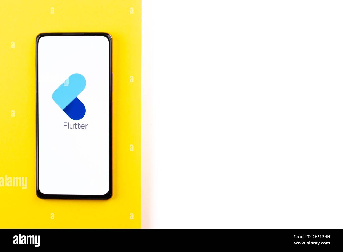 Assam, india - May 29, 2021 : Google Flutter logo on phone screen stock ...
