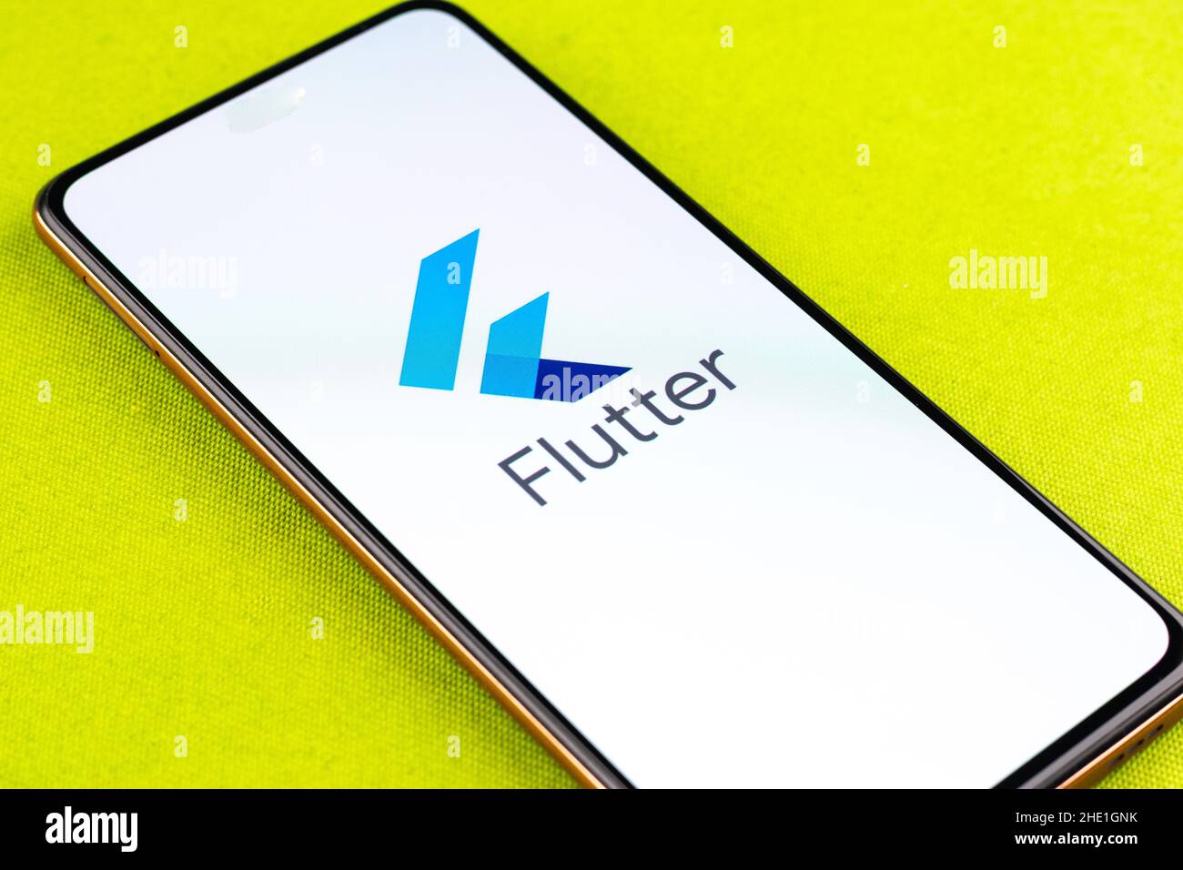 Assam, india - May 29, 2021 : Google Flutter logo on phone screen stock ...