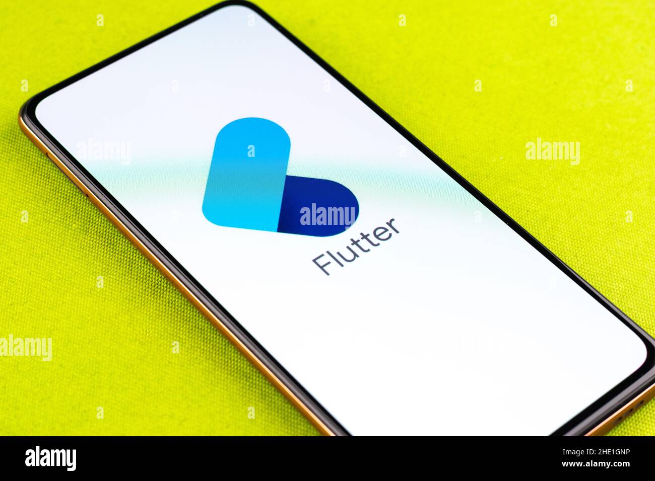Assam, india - May 29, 2021 : Google Flutter logo on phone screen stock ...