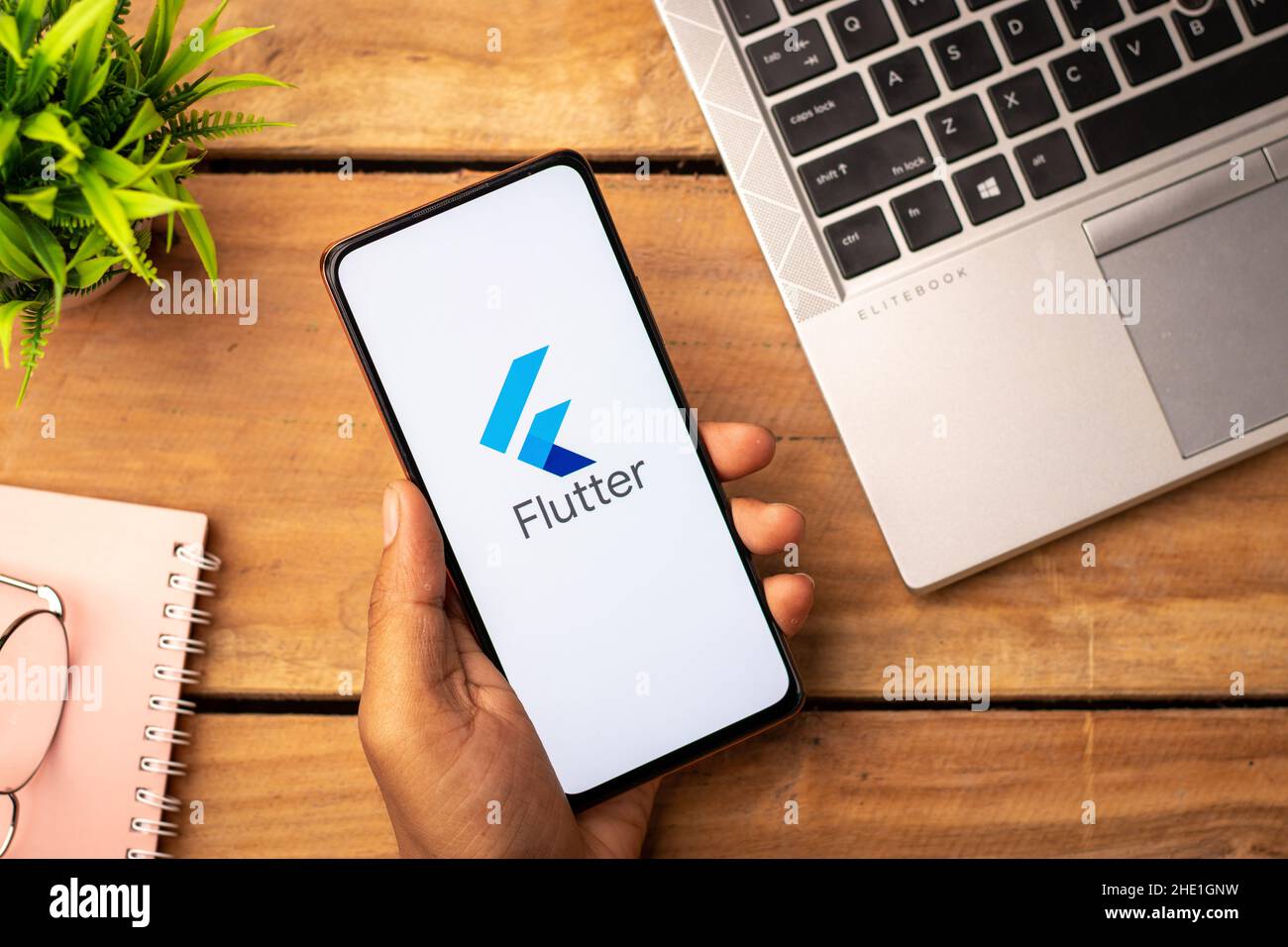 Assam, india - May 29, 2021 : Google Flutter logo on phone screen stock ...