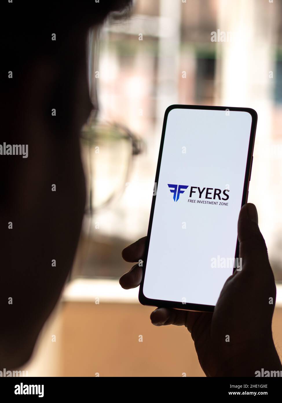 West Bangal, India - January 7, 2022 : Fyers logo on phone screen stock ...