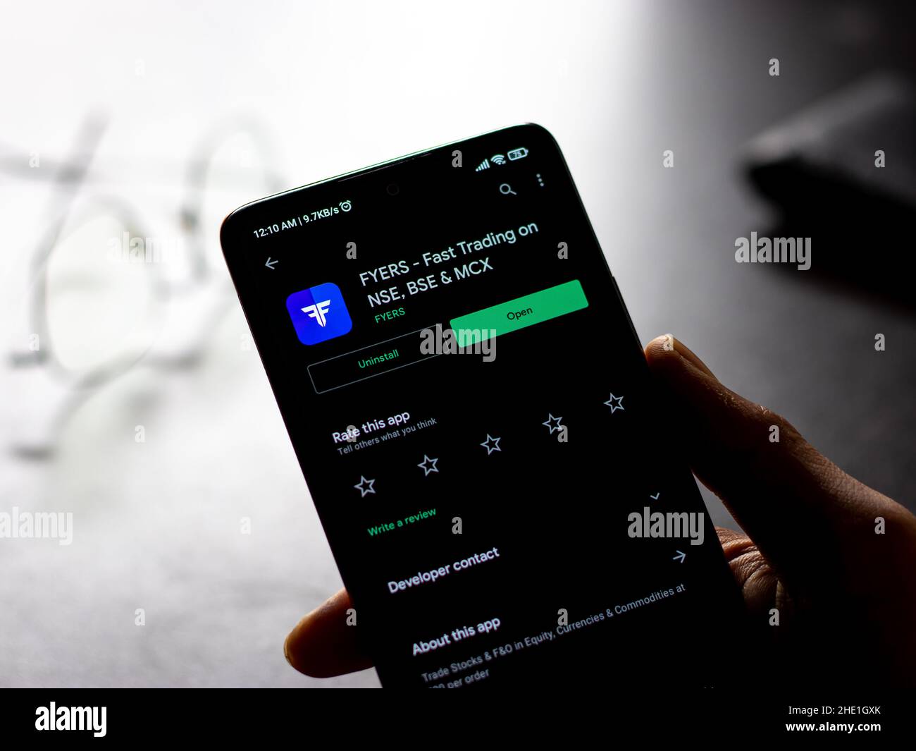 West Bangal, India - January 7, 2022 : Fyers logo on phone screen stock ...