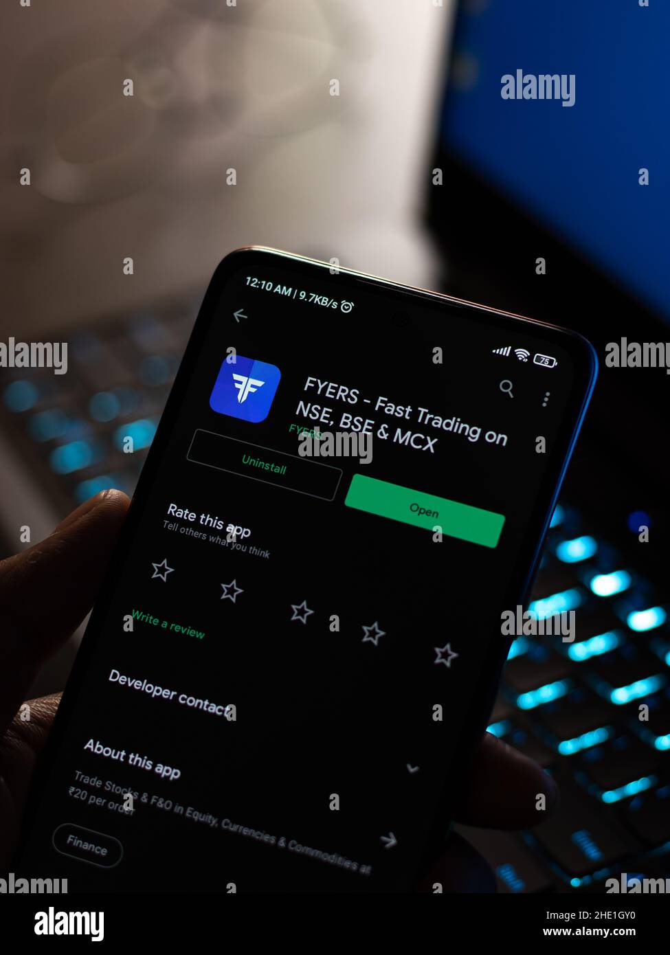 West Bangal, India - January 7, 2022 : Fyers logo on phone screen stock ...