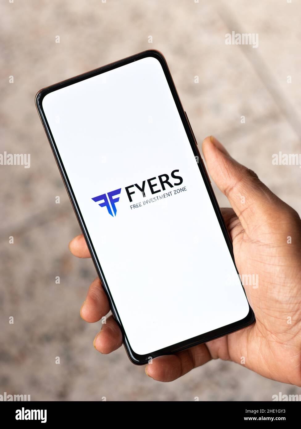 West Bangal, India - January 7, 2022 : Fyers logo on phone screen stock ...