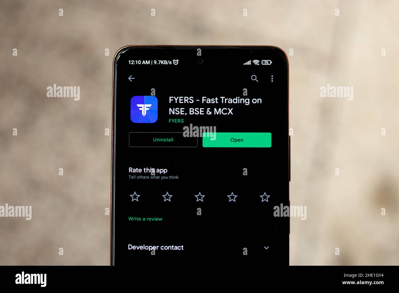 West Bangal, India - January 7, 2022 : Fyers logo on phone screen stock ...