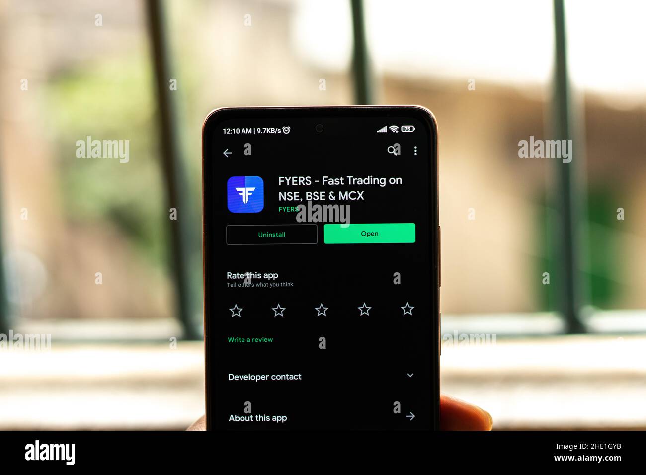 West Bangal, India - January 7, 2022 : Fyers logo on phone screen stock ...