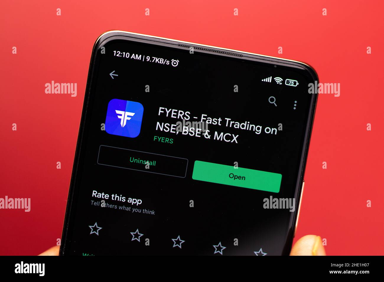 West Bangal, India - January 7, 2022 : Fyers logo on phone screen stock ...