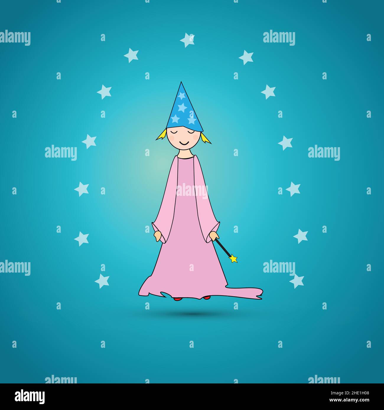 Cute little fairy with magic wand and stars Stock Vector Image & Art ...
