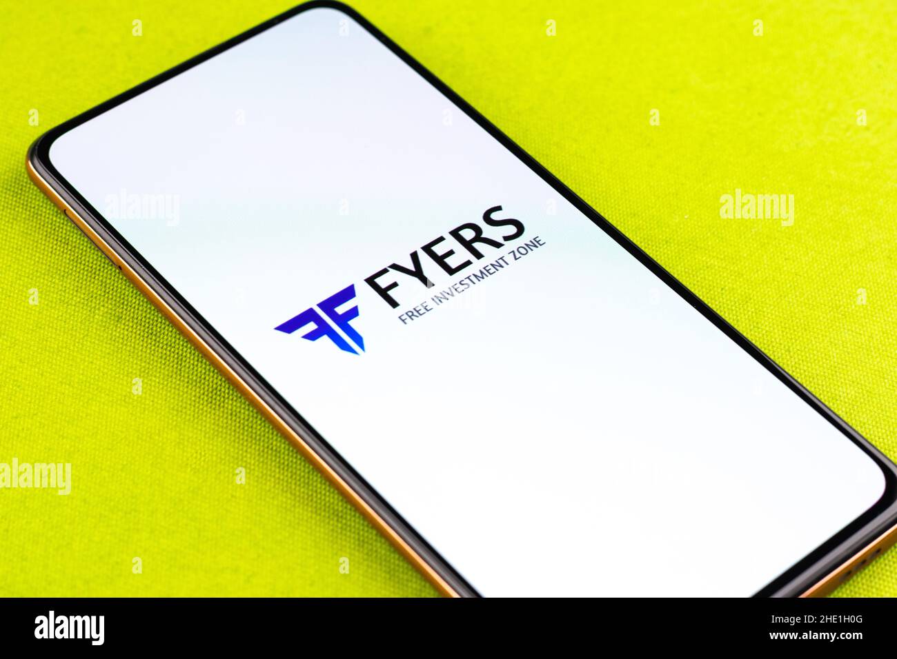 West Bangal, India - January 7, 2022 : Fyers logo on phone screen stock ...