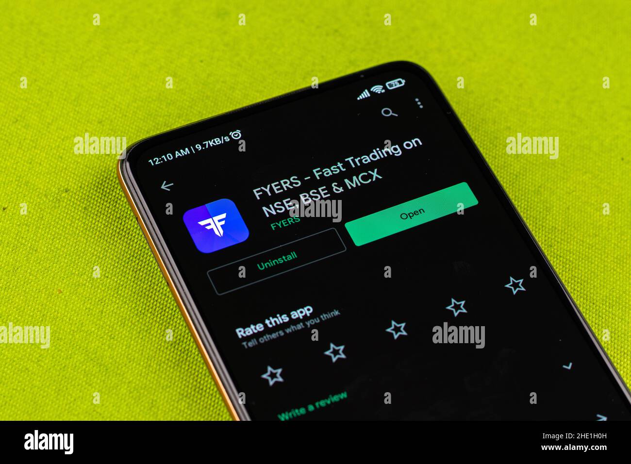 West Bangal, India - January 7, 2022 : Fyers logo on phone screen stock ...