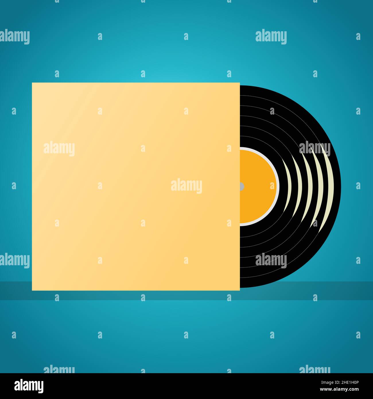 Vinyl record in yellow cover Stock Vector Image & Art - Alamy