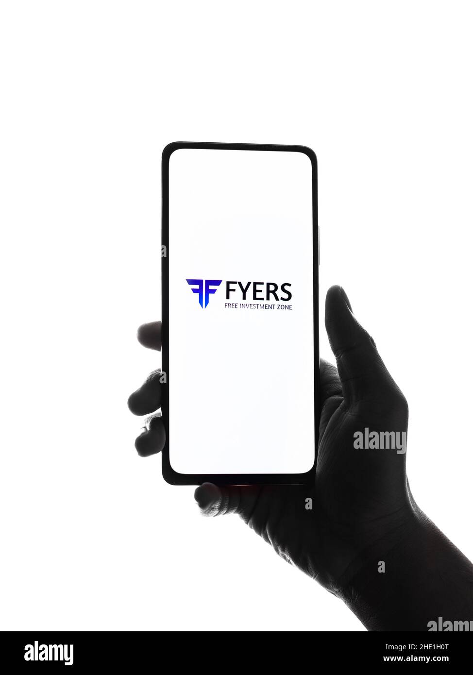 West Bangal, India - January 7, 2022 : Fyers logo on phone screen stock ...