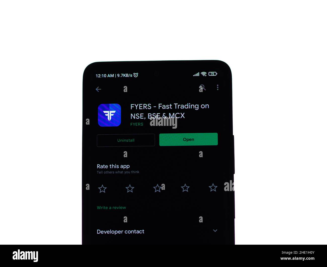 West Bangal, India - January 7, 2022 : Fyers logo on phone screen stock ...