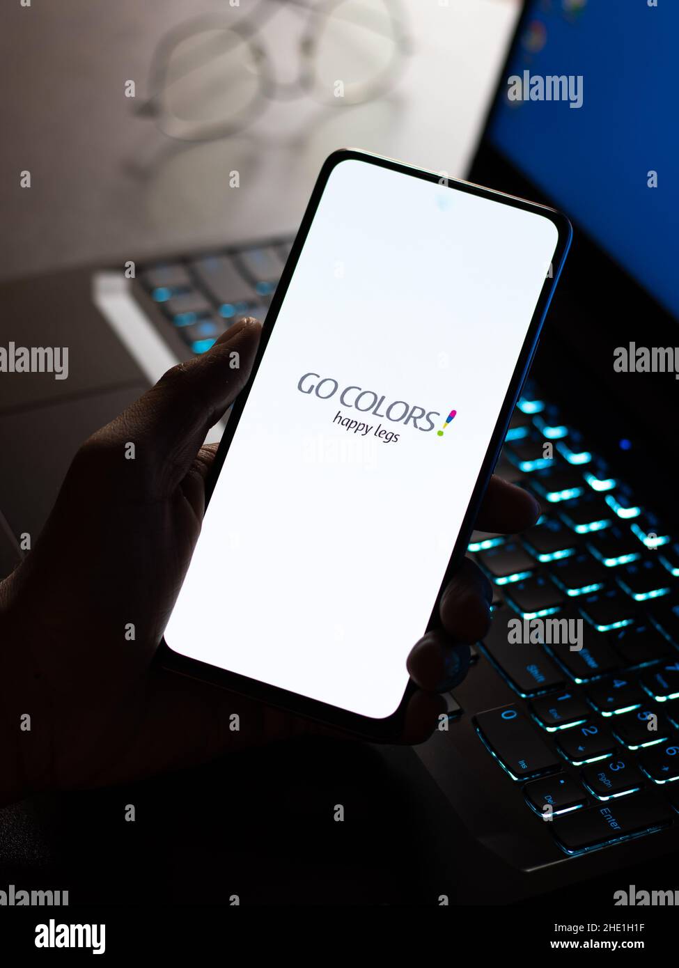 West Bangal, India - January 7, 2022 : Go colours logo on phone screen ...