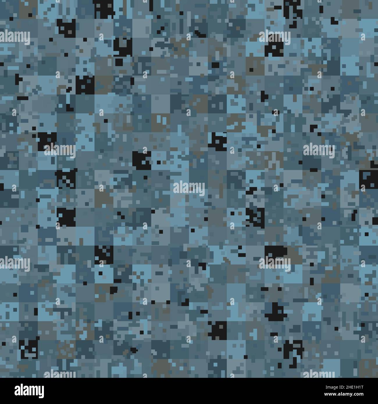 Abstract seamless pattern with blue colored chaotic squares on dark ...