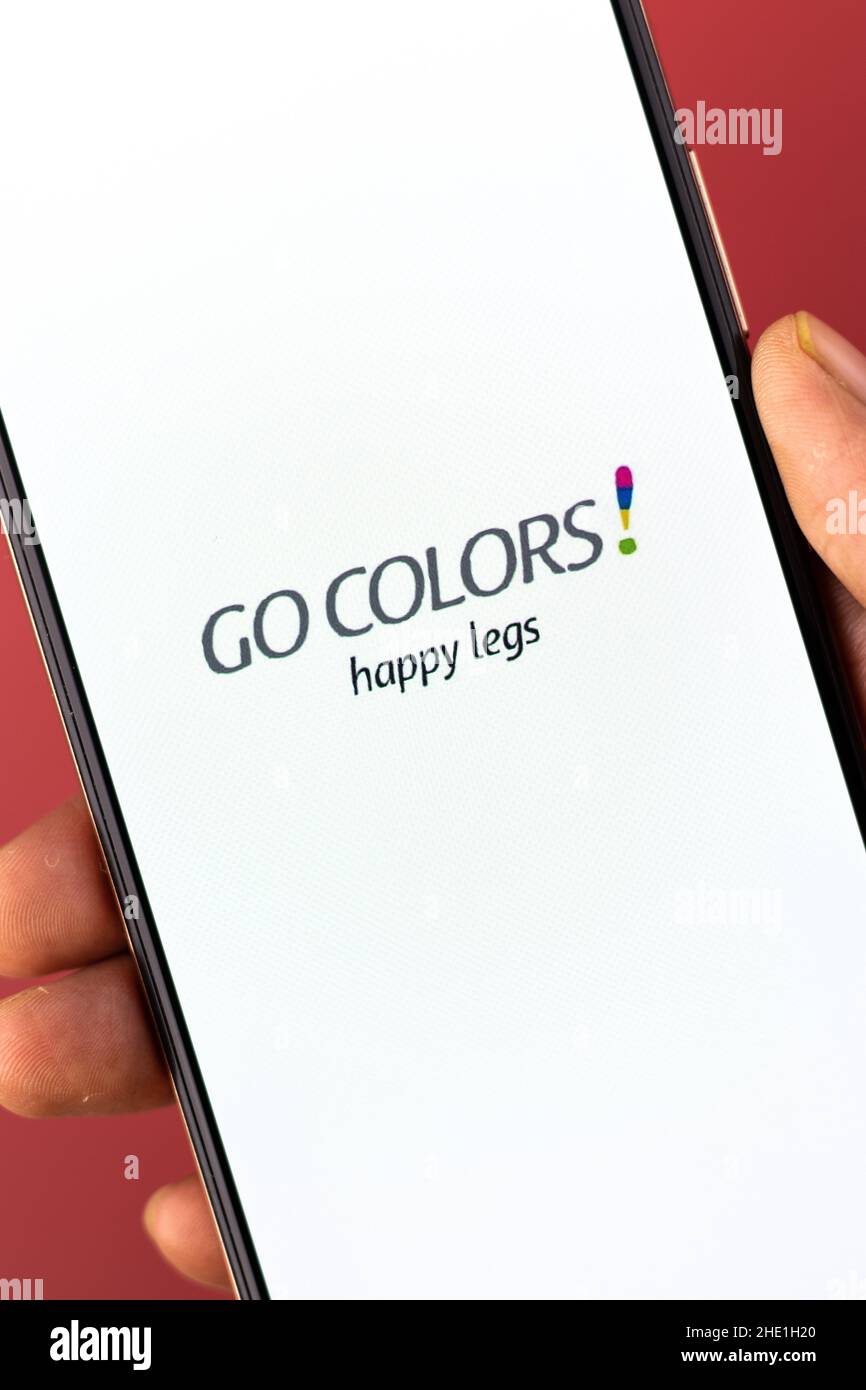 West Bangal, India - January 7, 2022 : Go colours logo on phone screen ...