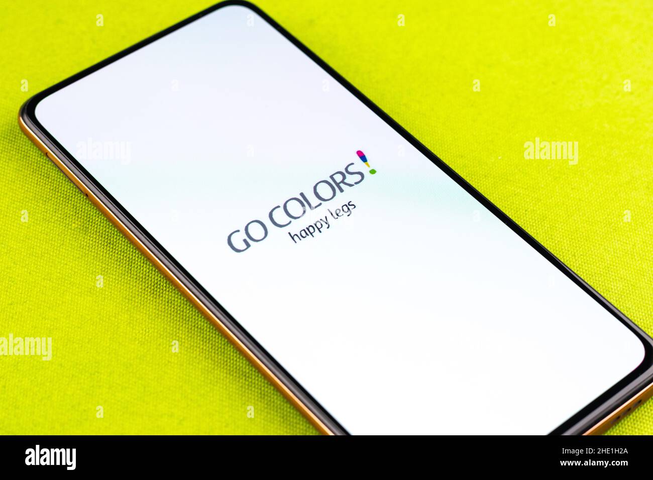West Bangal, India - January 7, 2022 : Go colours logo on phone screen ...