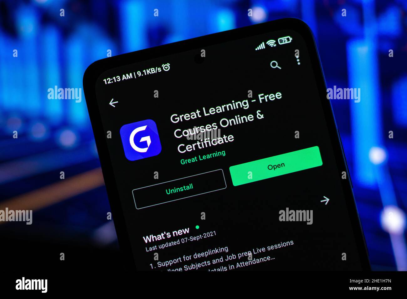 West Bangal, India - January 7, 2022 : Great learning logo on phone ...