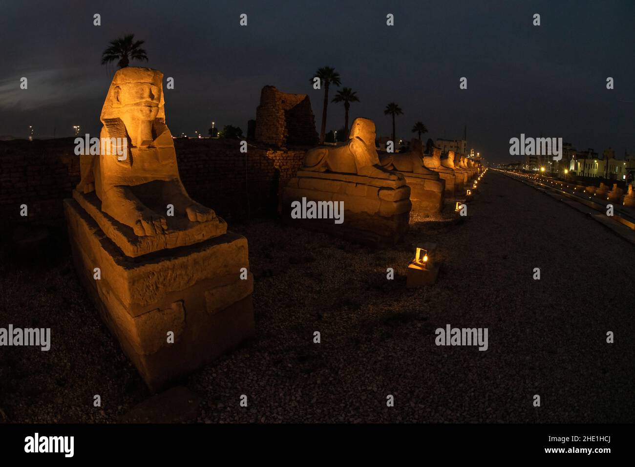The avenue of the sphinxes or rams road (El Kebash), a historic ...