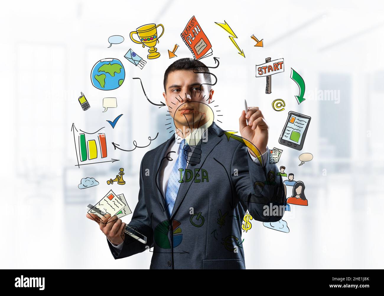 Front view of man in business suit and tie Stock Photo - Alamy