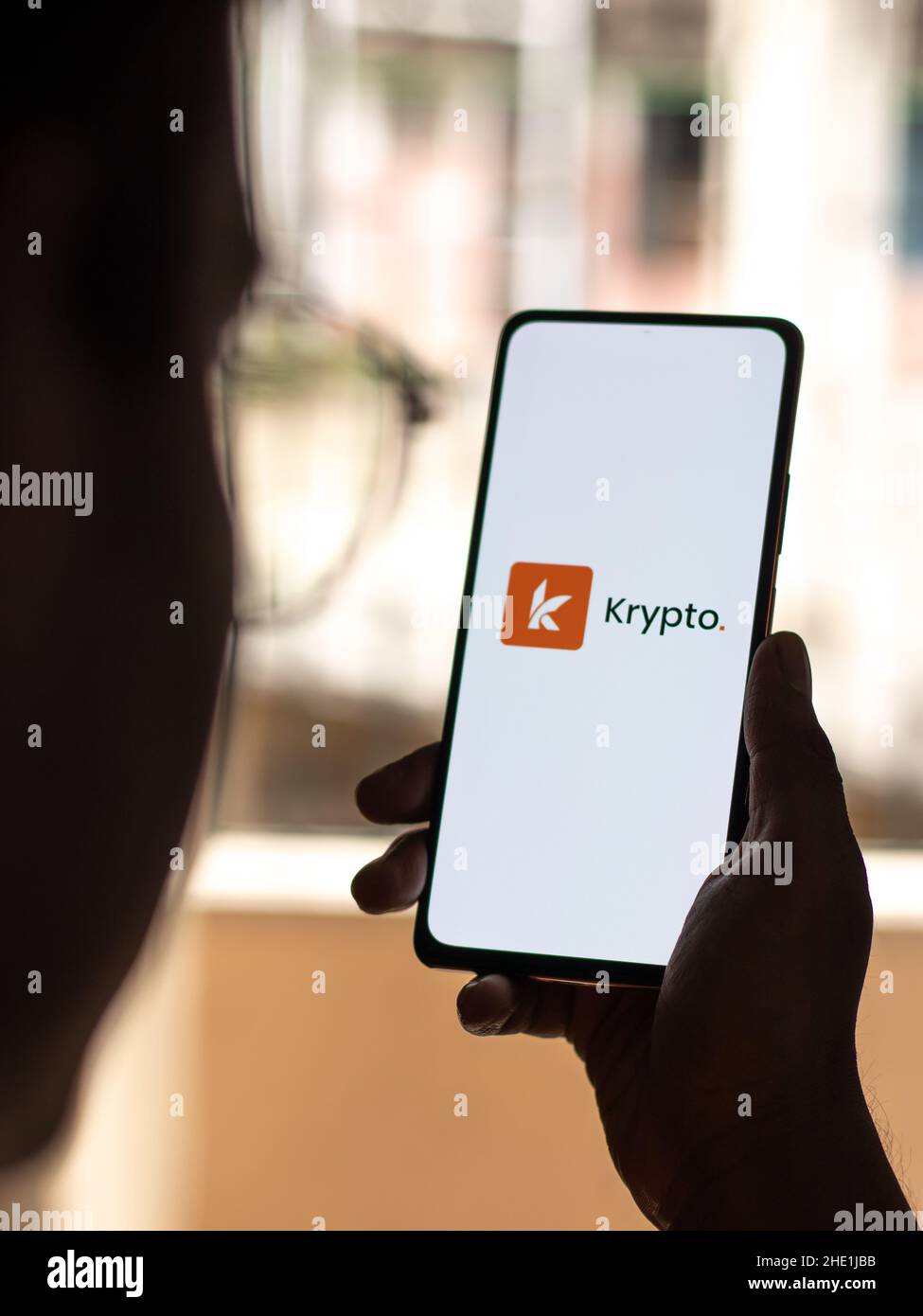 West Bangal, India - January 7, 2022 : Krypto logo on phone screen ...